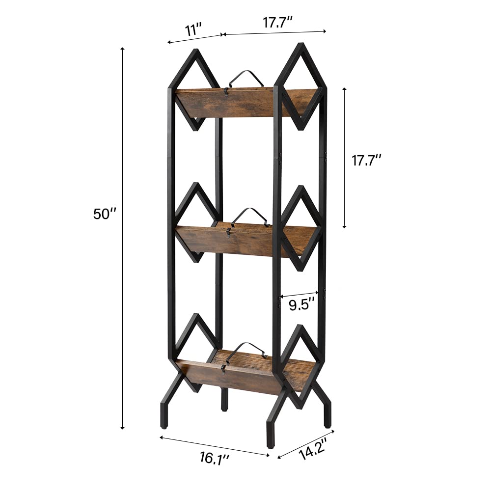 Rustic Brown 3-Tier Shelving Unit | Stylish and Practical Storage ...